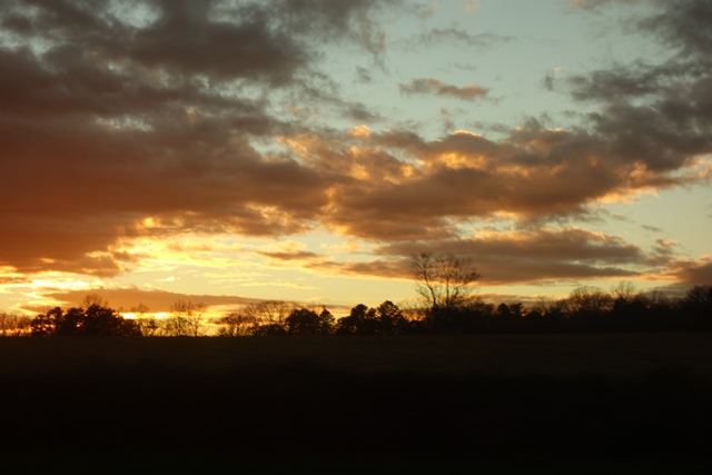 Sunset at 5pm the first night on the road – the extra hour of light was ...