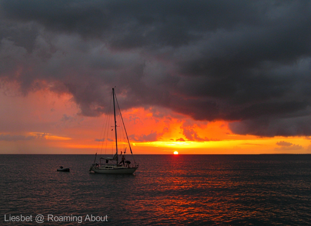 Caribbean Sunset Sailboat